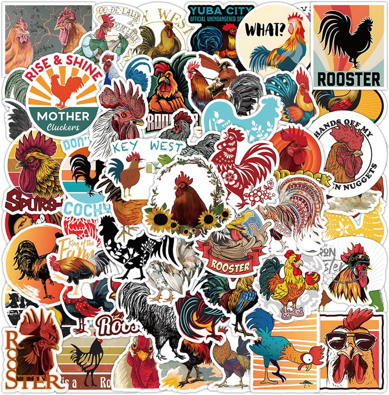 Amazon.com: Chicken Stickers| 100 PCS | Cute Yellow Stickers, Vinyl ...