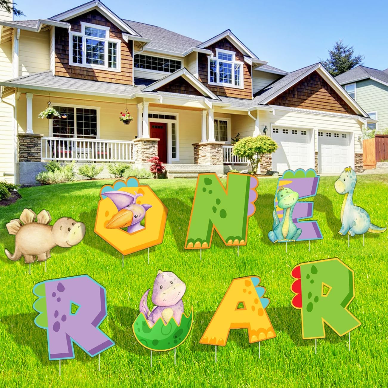 Amazon.com : One a Saurus Birthday Decorations 9 Pieces Dinosaur First ...