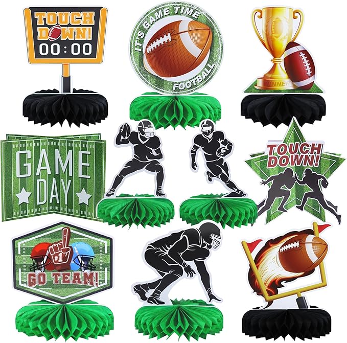 Amazon.com: OTTPOOM 10 Pieces Football Honeycomb Table Centerpiece ...
