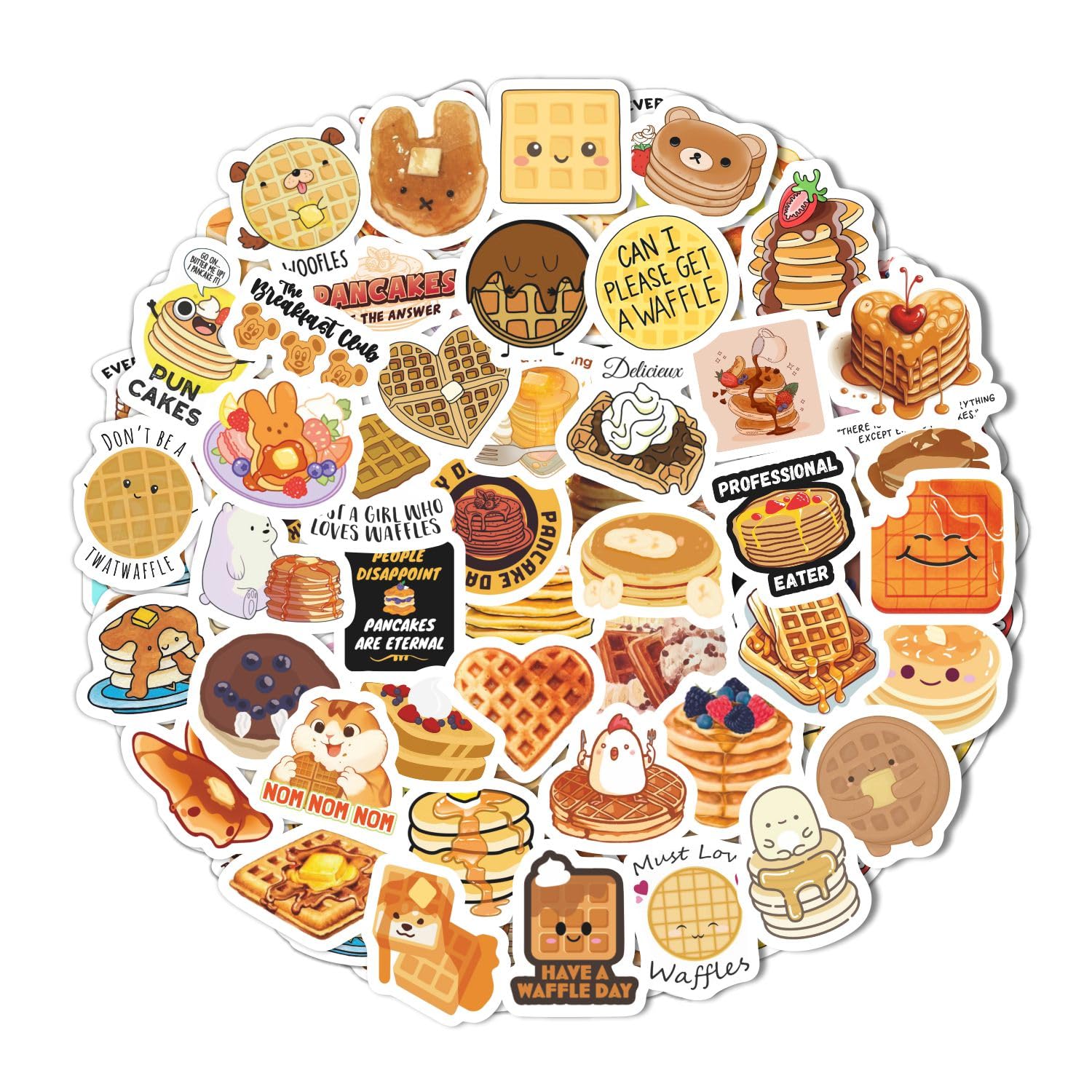 Amazon.com: Pancake & Waffle Stickers for Water Bottle and Laptop ...
