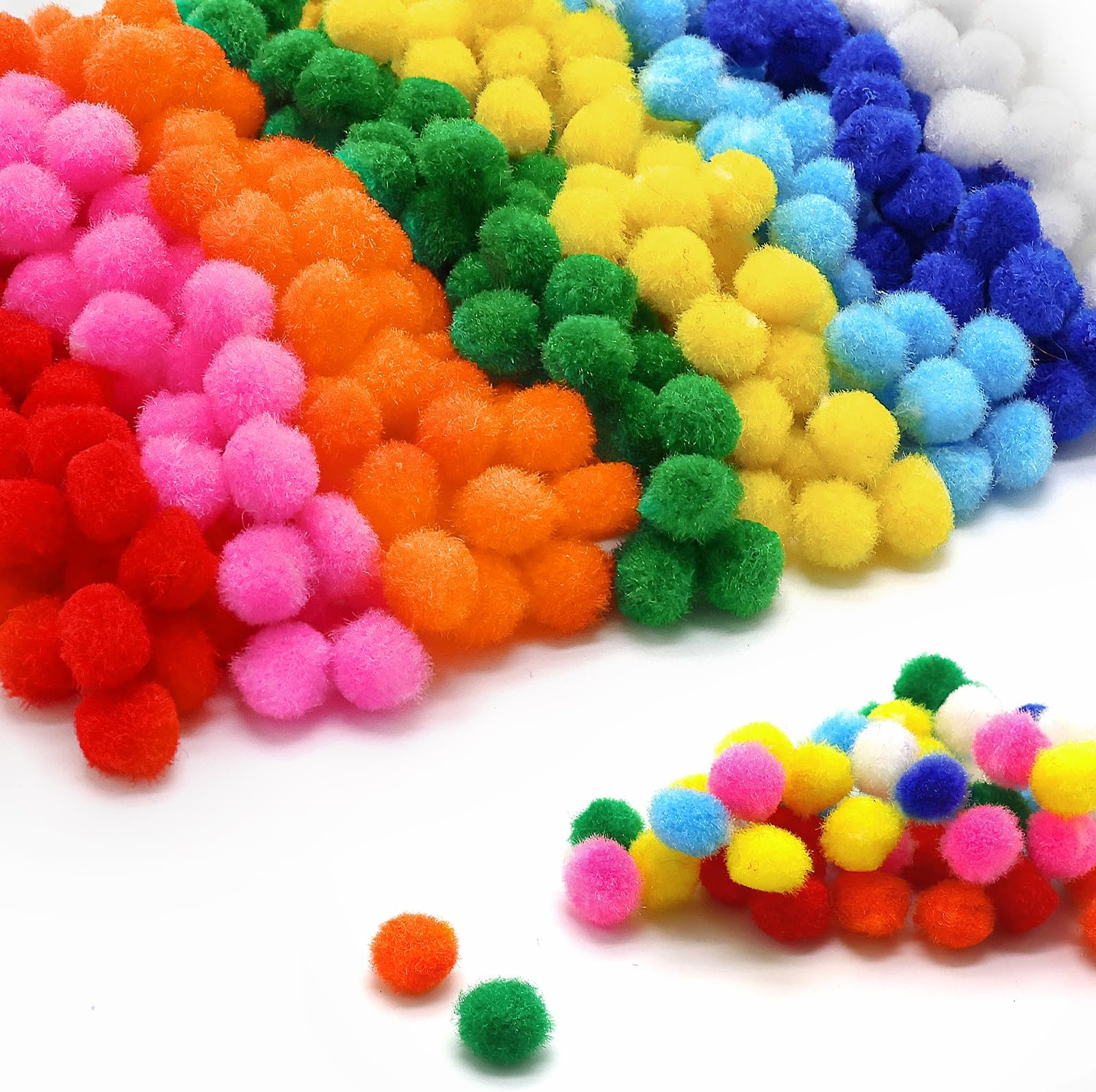 OfficeTree 500 Pompons Loisirs Creatifs 10mm - Pompon Multicolore ...