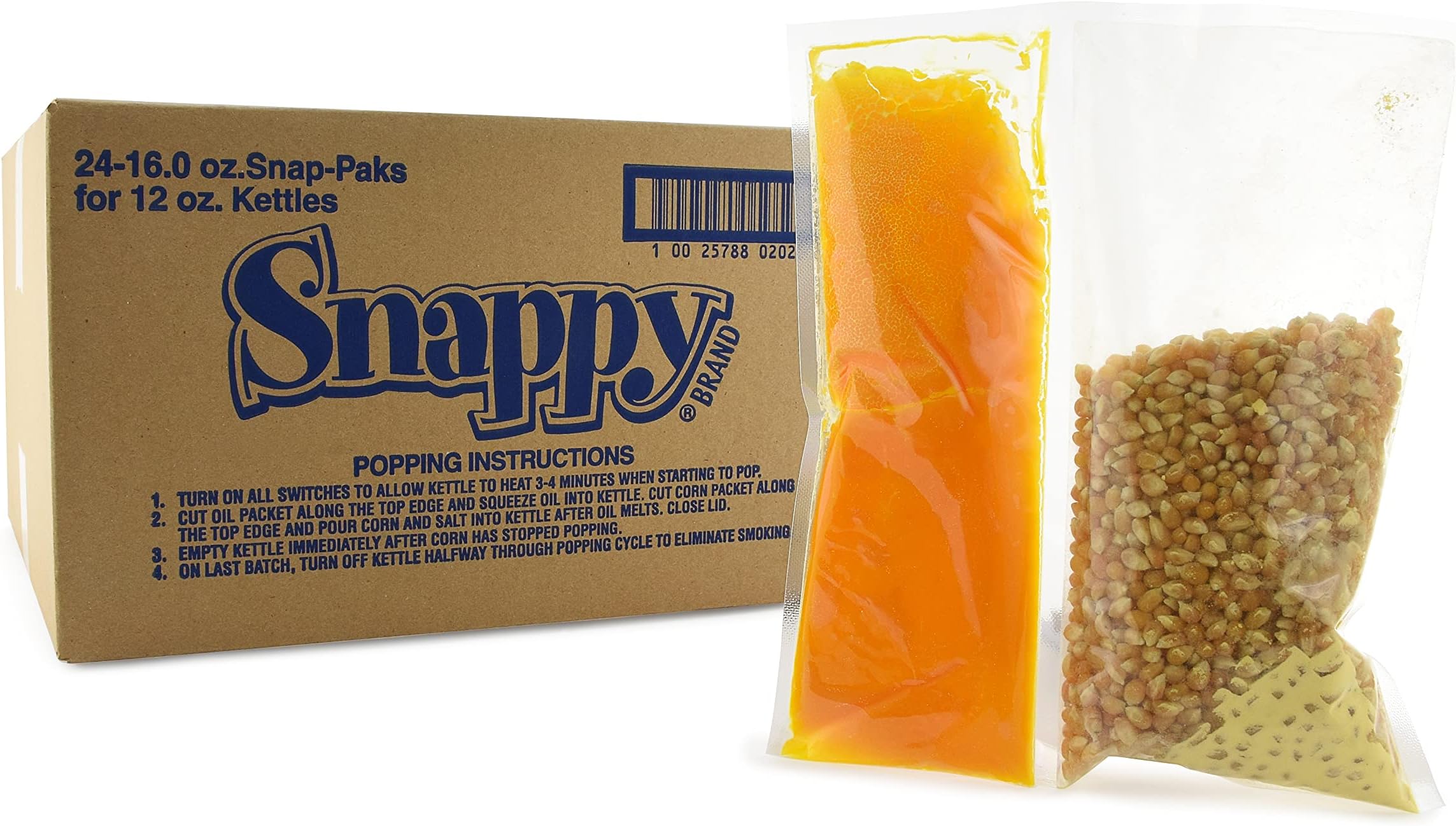 Amazon.com: Snappy Snap-Paks, All in One Popcorn Kit, Yellow Popcorn ...