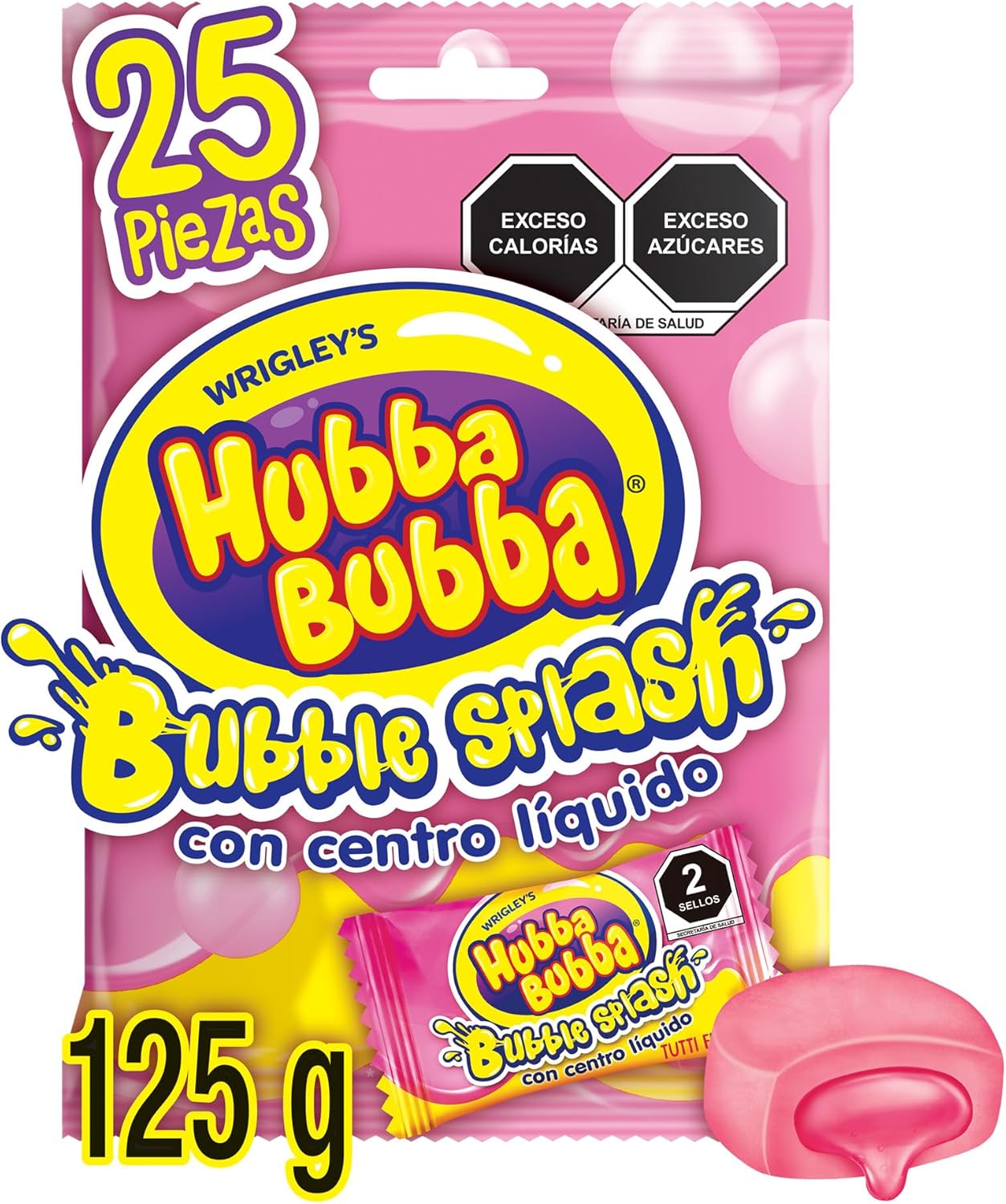 Hubba Bubba Chicle Splash tuttifrutti 25 piezas, 125g : Amazon.com.mx ...