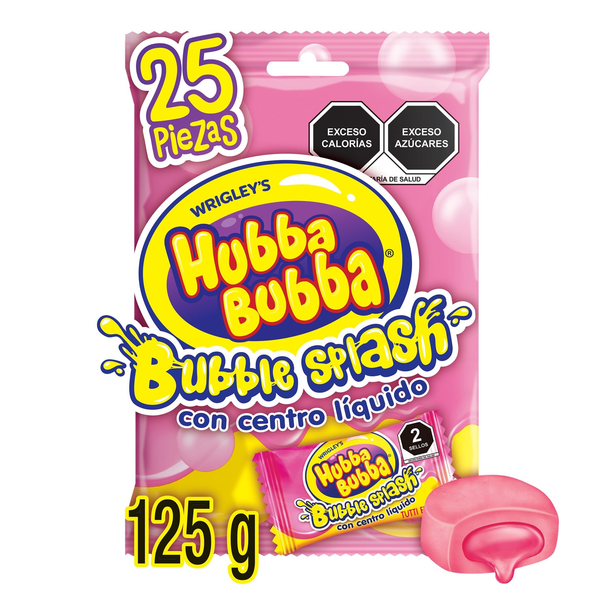 Hubba Bubba Chicle Splash tuttifrutti 25 piezas, 125g : Amazon.com.mx ...