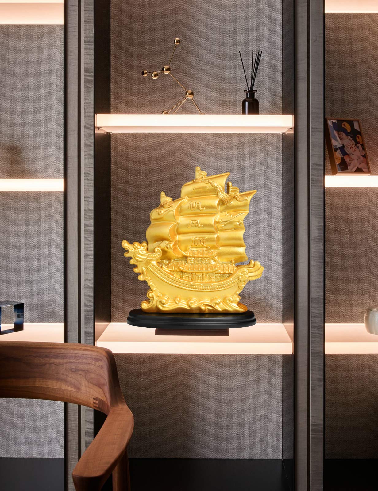 Feng Shui Decor,Sailing Ship Statue for Fortune, Wealth and Prosperity ...