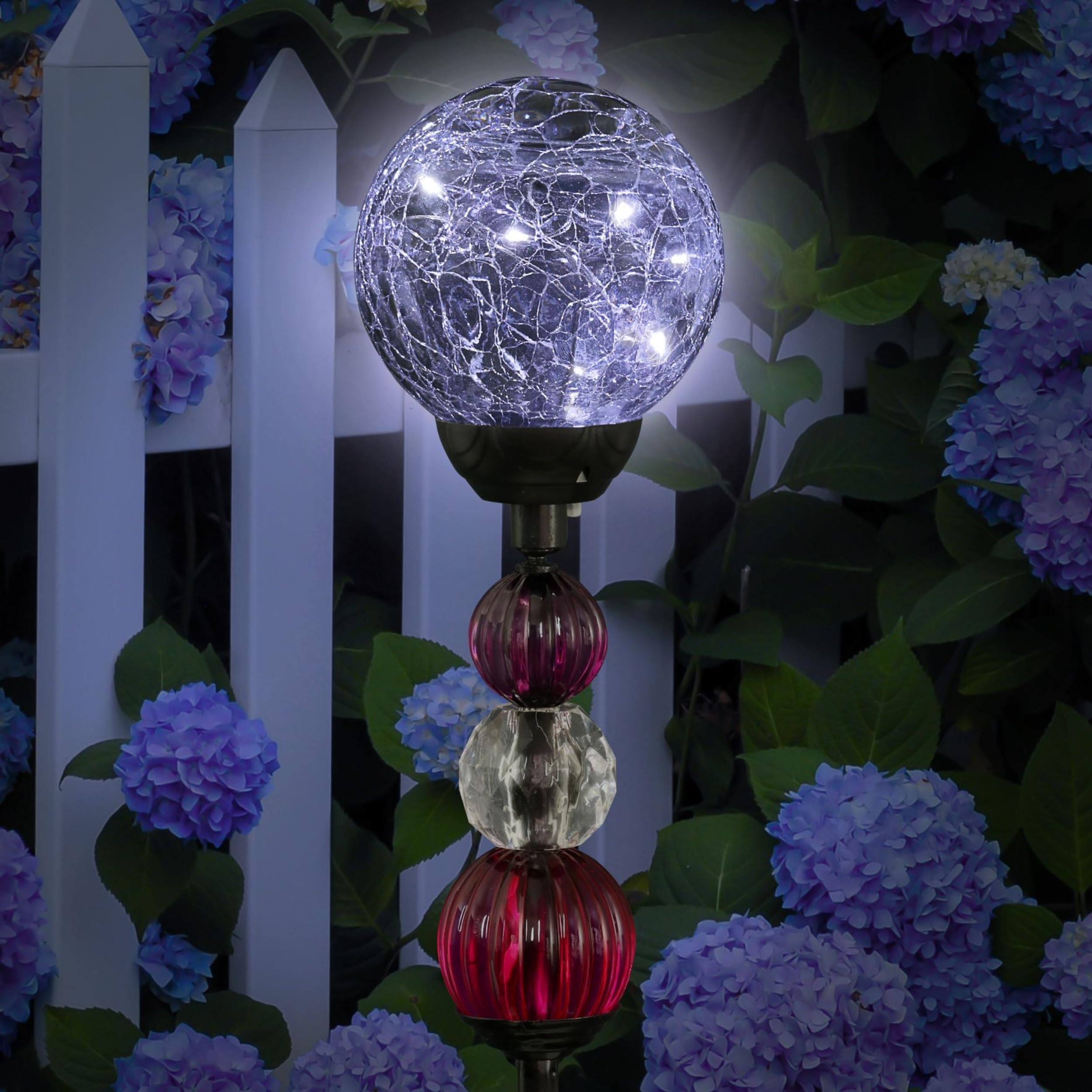 Amazon.com : Exhart Garden Solar Lights, Decorative Crackle Glass Ball ...