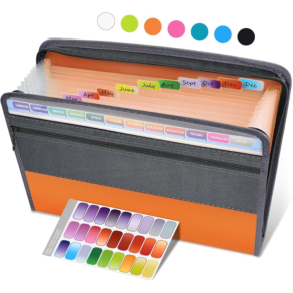 $2/mo - Finance Sooez Accordion File Organizer with Safe Zipper, 12 ...