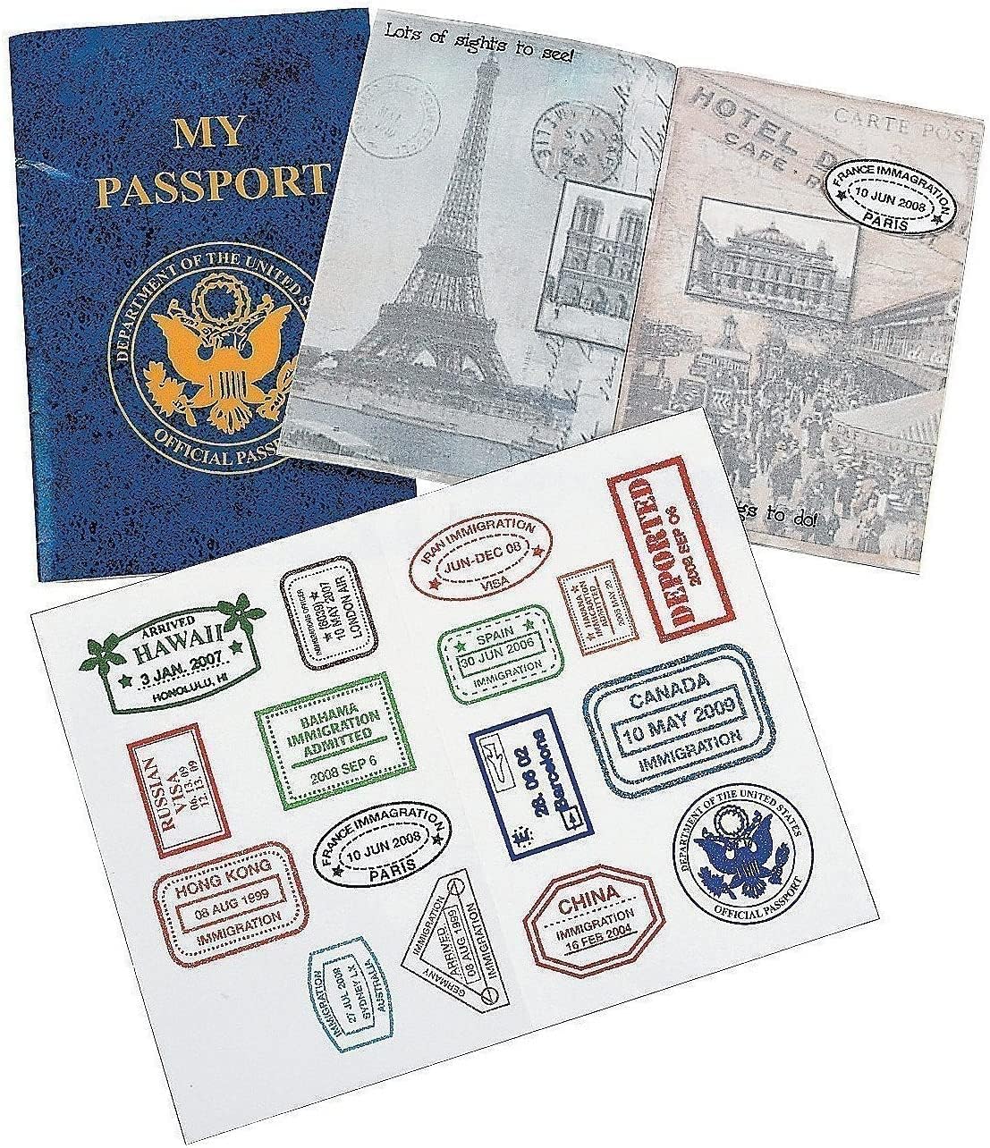 Amazon.com: HAPPY DEALS ~ Passport Sticker Books | 24 Pack | World ...