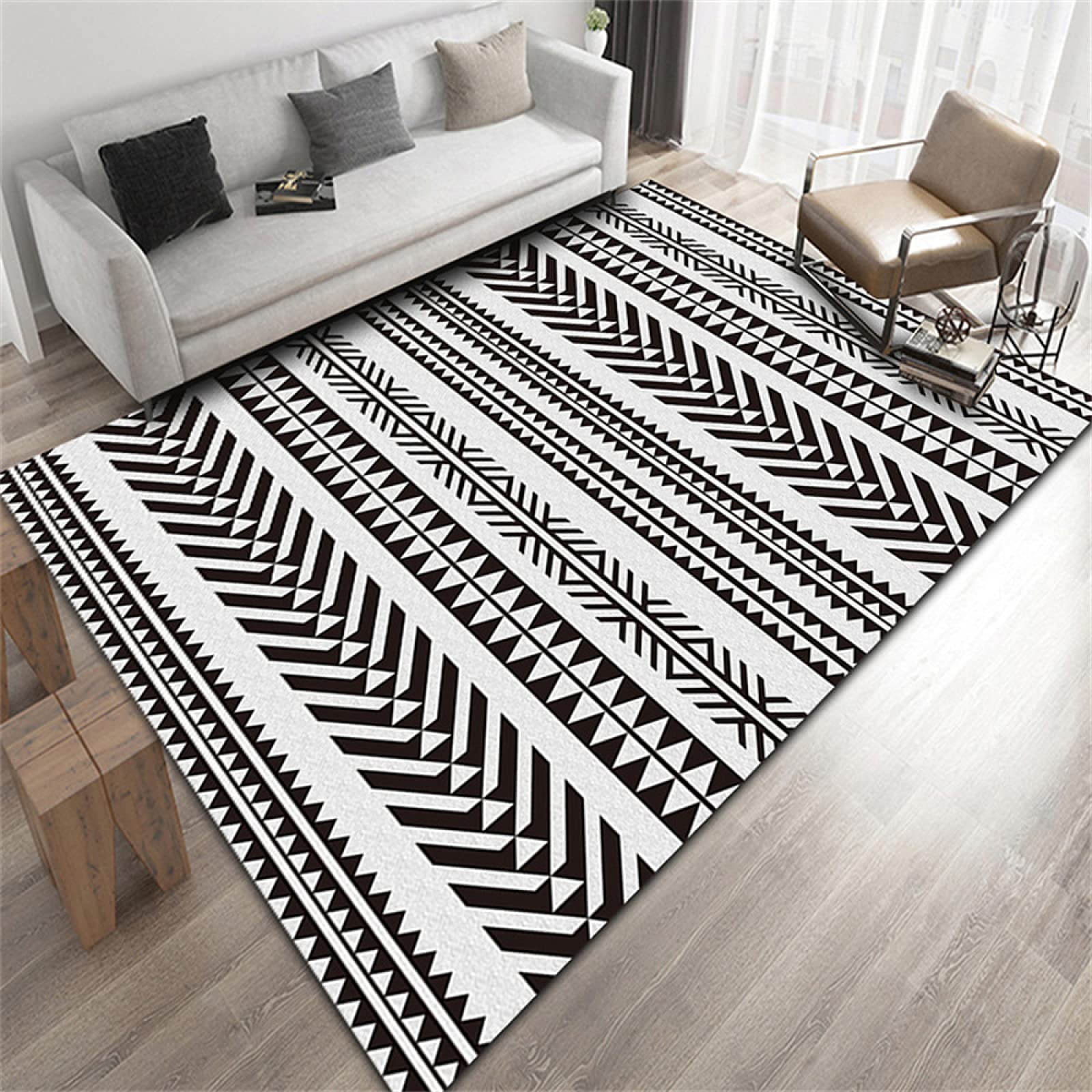 Chenille Velvet Touch Designer Ethnic Carpet (5x7 Feet)