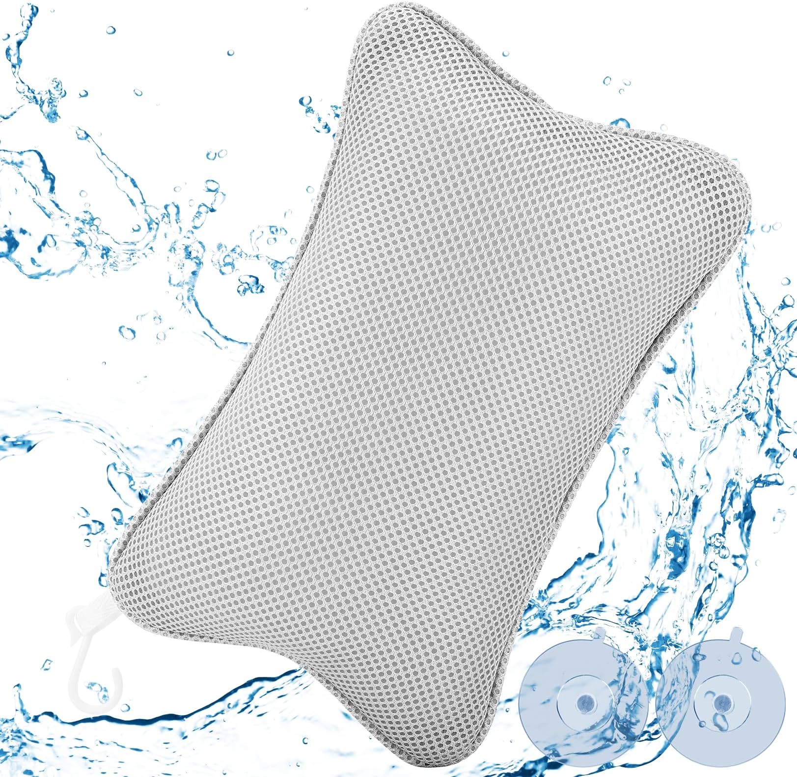 Coussin de Bain, Oreiller de Bain pour Baignoire, avec 6 Ventouses ...