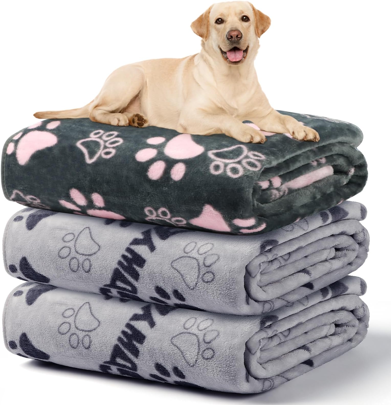 Amazon.com: 3 Pack Dog Blanket Soft Warm Flannel Cat Blanket, Great Pet ...