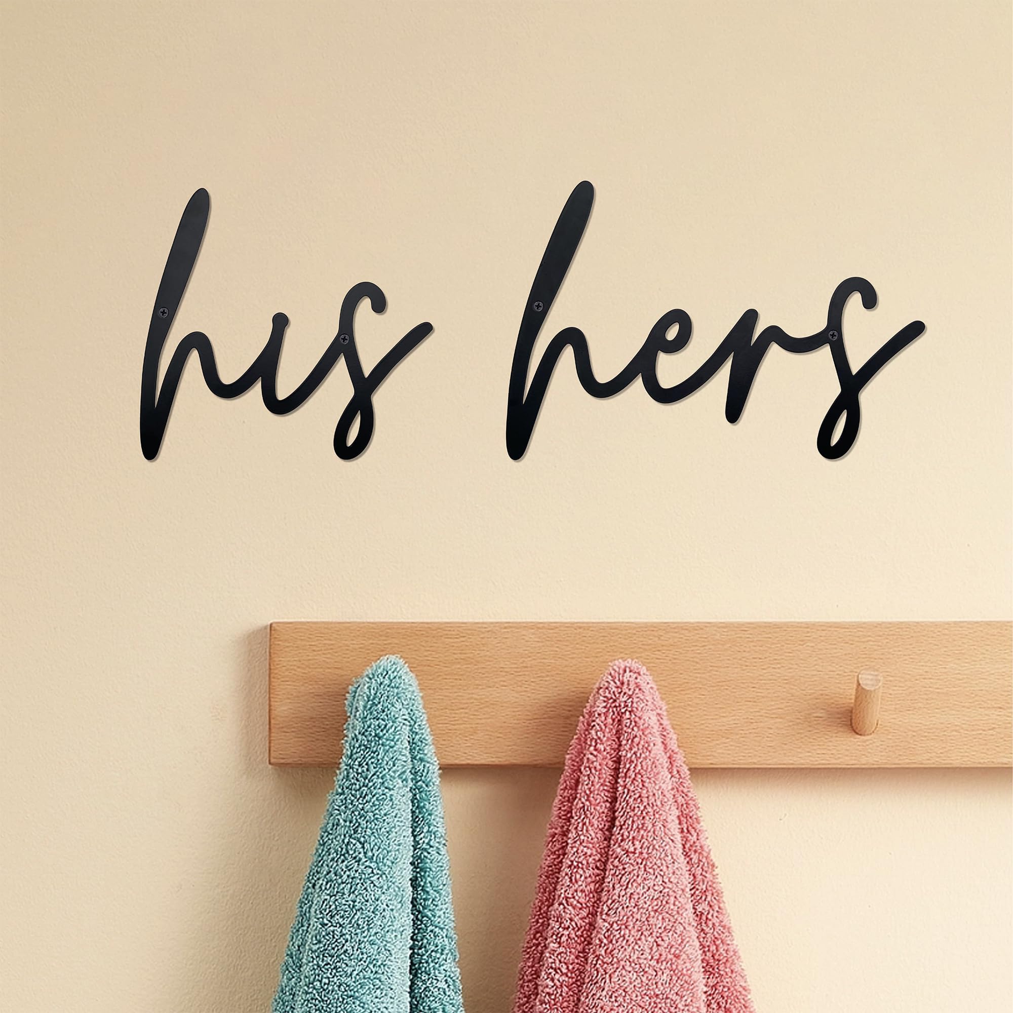 Amazon.com: His and Hers vinyl lettering wall decal stickers (Black, 6 ...