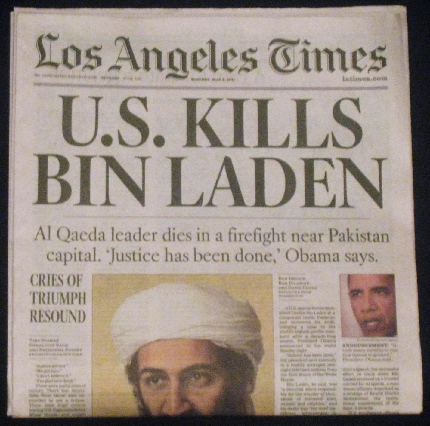 Osama Bin Laden Dead Newspaper