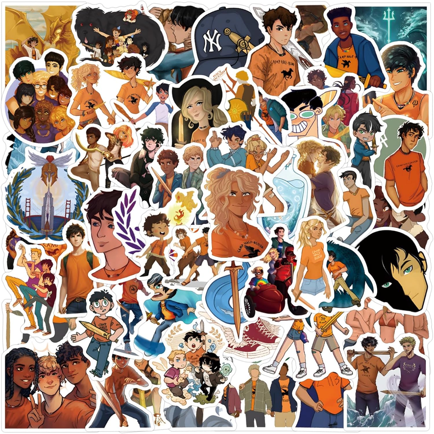 60pcs Cartoon Percy Jackson Stickers Pack, Movie Theme Anime Cartoon ...