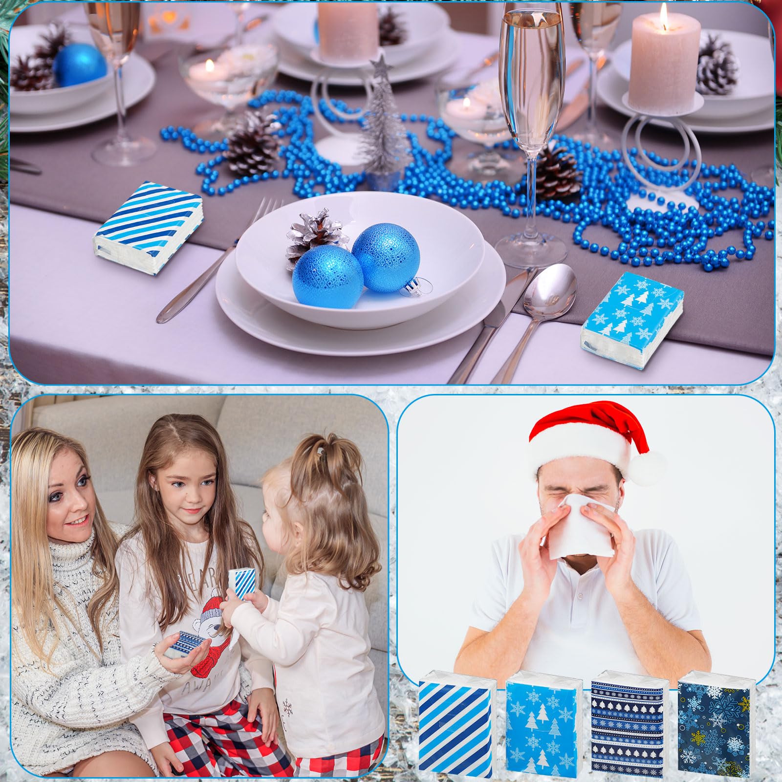 Seasonal Paper Tissues Yinder Christmas Pocket Tissues - 32 Pack ...