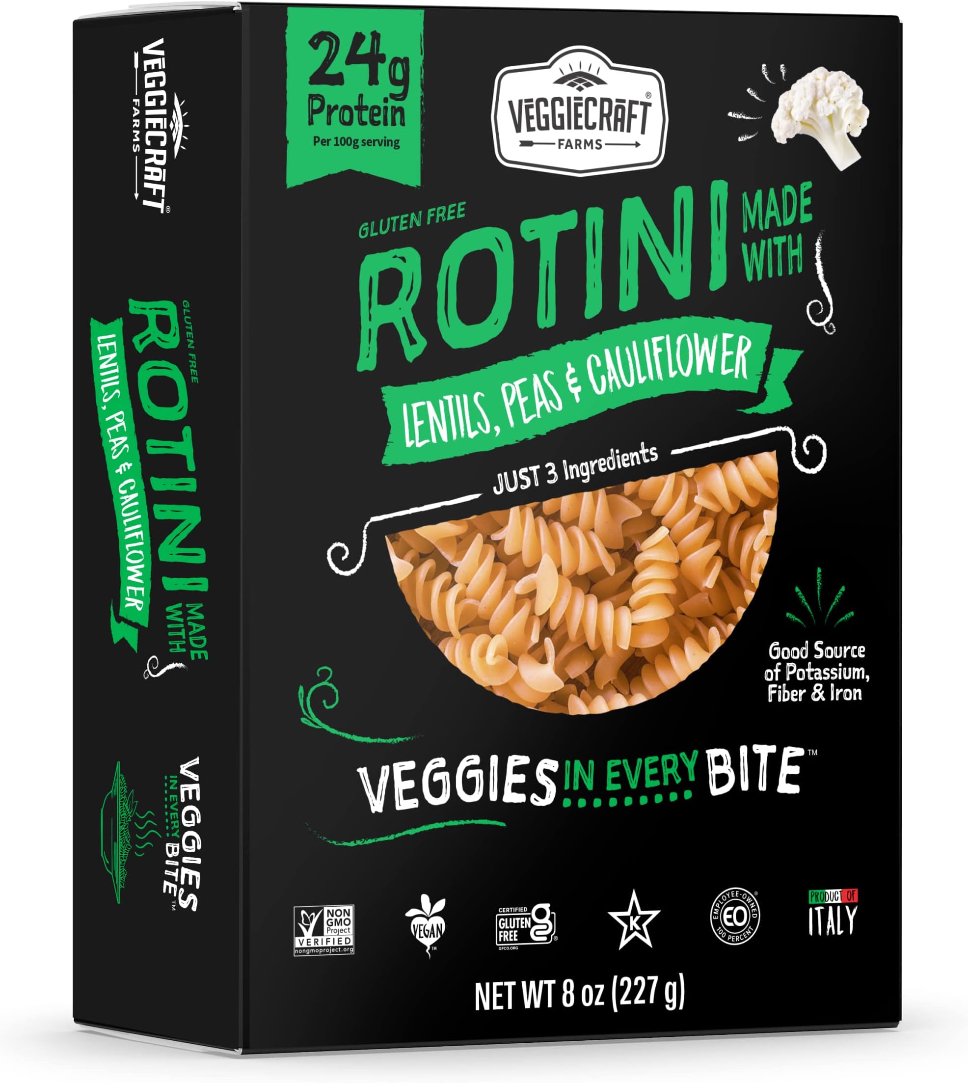 Amazon.com: Veggiecraft Farms Rotini Pasta Made With Lentil, Peas ...