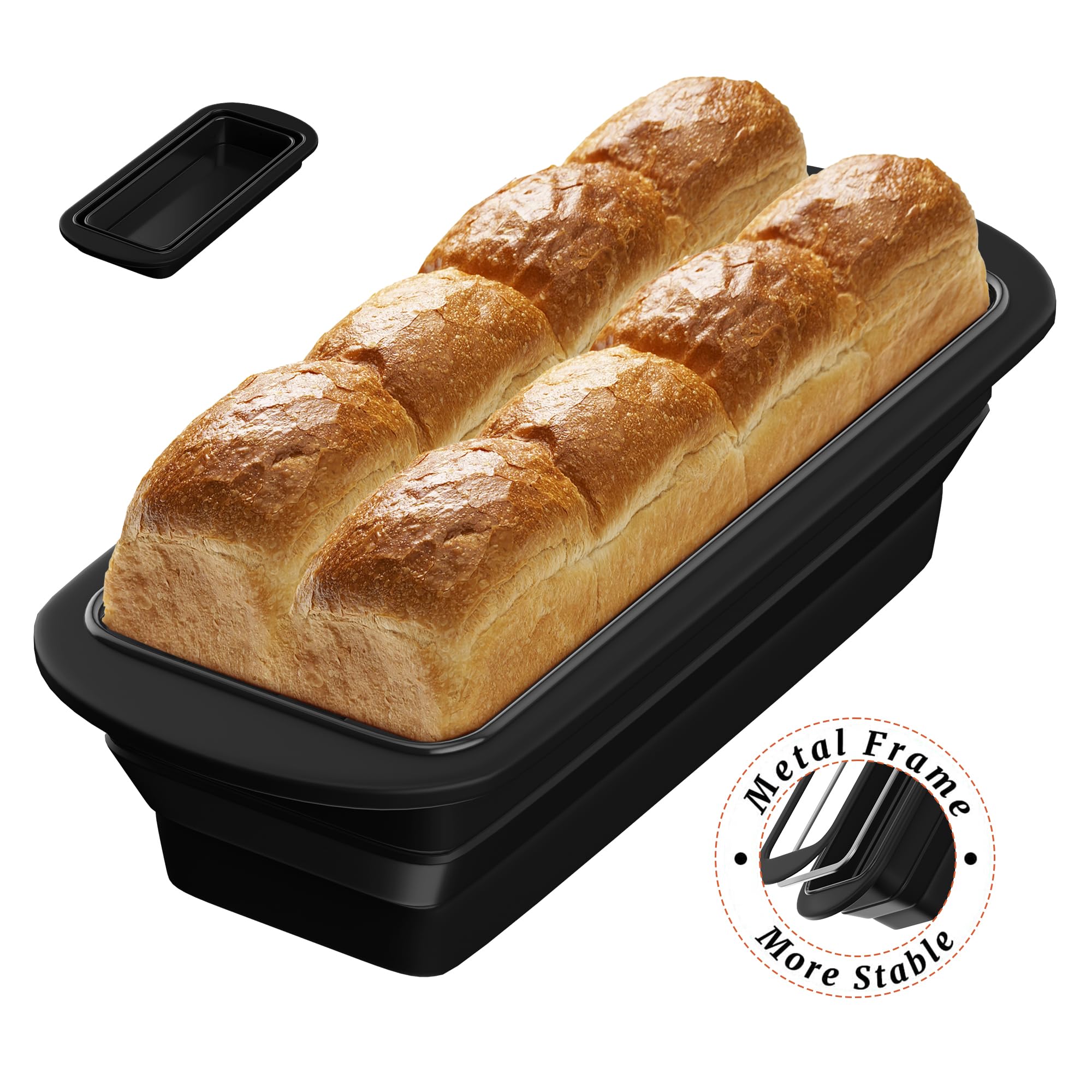 Amazon.com: EDENCOMERS Foldable Silicone Bread and Loaf Pan with Metal ...