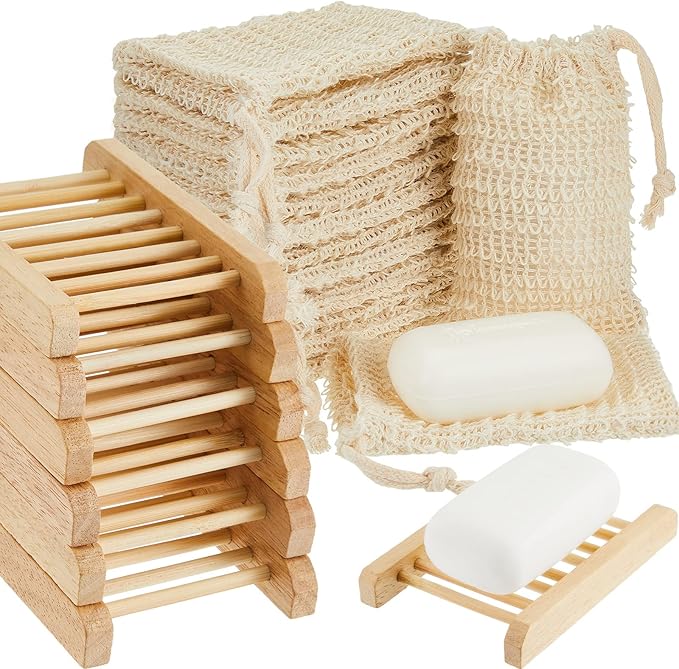 Amazon.com: Rtteri 60 Pcs Soap Exfoliating Bag Holder Set with Soap ...