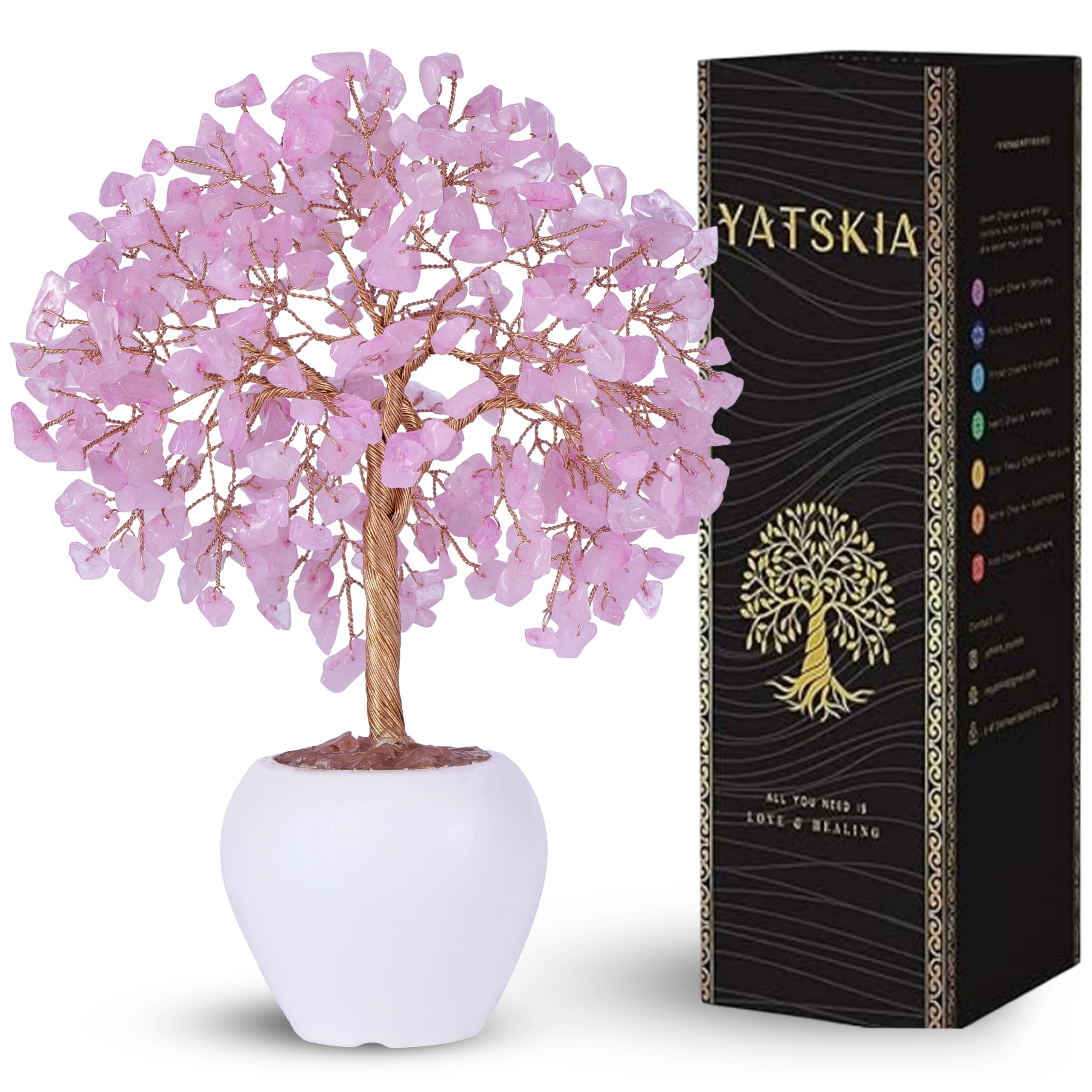Amazon.com: YATSKIA Rose Quartz Crystals Tree, Crystals and Healing ...