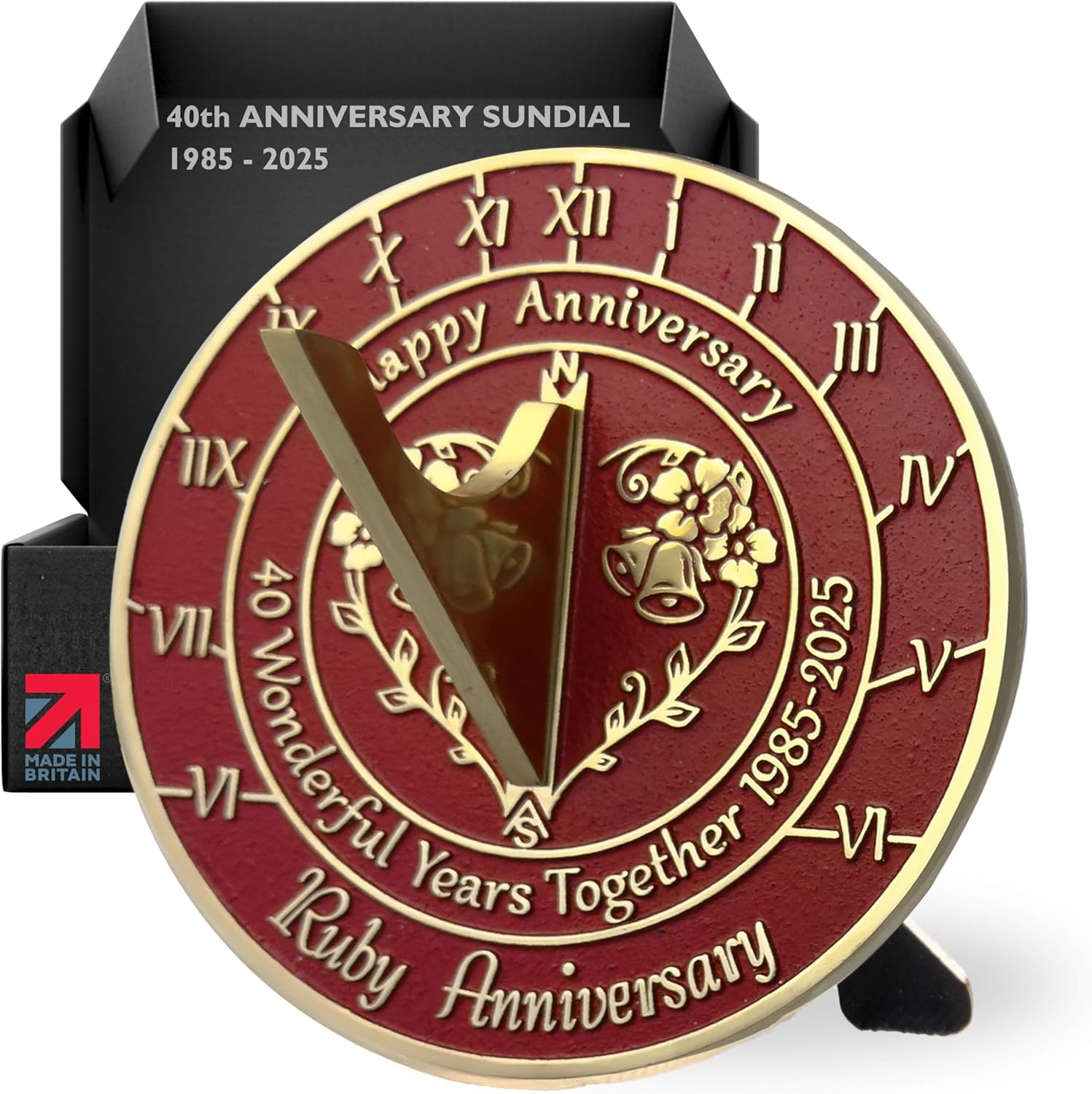 Amazon.com: Anniversary Sundial Gift for 40th Ruby Wedding Anniversary ...