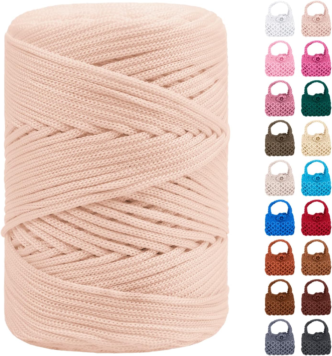 Amazon.com: LEREATI Polyester Macrame Cord 3mm x 185yards, Braided ...