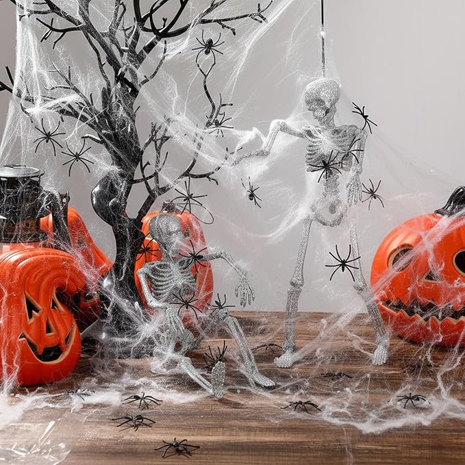 Amazon.com: Amyhill 24 Pcs Halloween Posable Glitter Skeletons ...