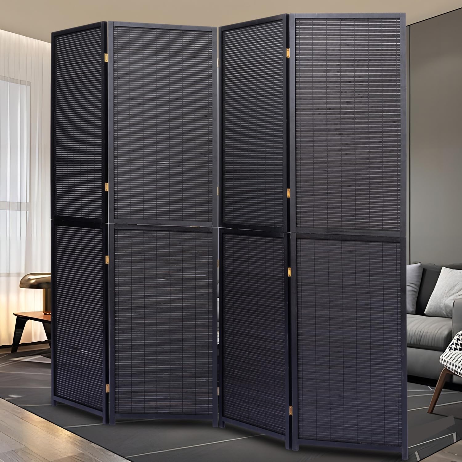 Room Divider Folding Privacy Screens, 6FT Bamboo Room Divider Wall ...