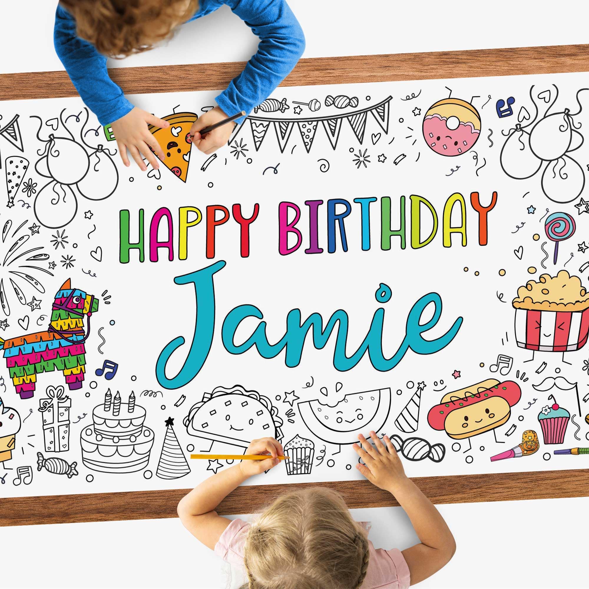 Amazon.com: Birthday Giant Coloring Poster for Kids - Coloring ...