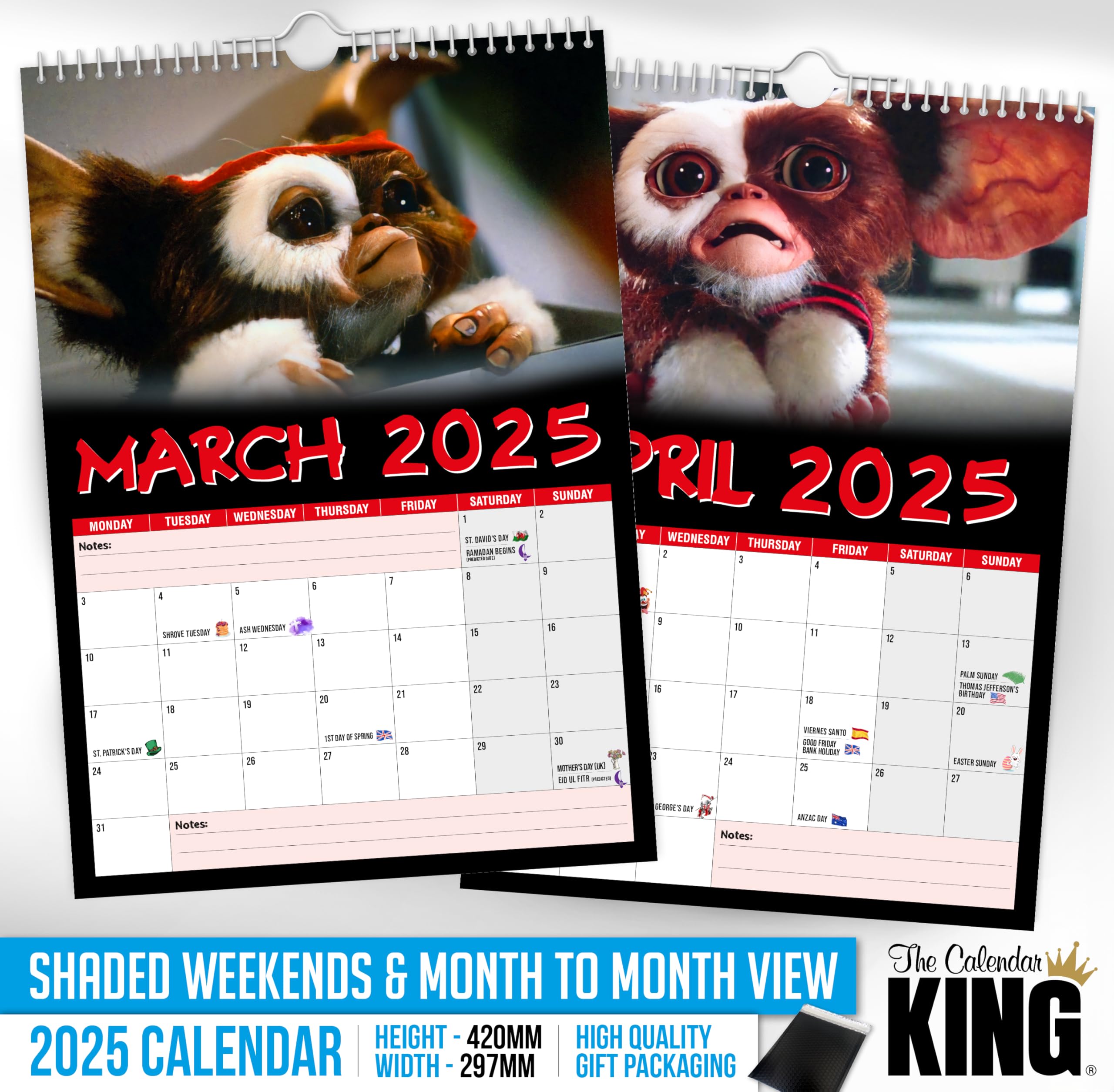 The Calendar King // Gizmo – Gremlins – 2025 Wall Calendar (Full Colour ...