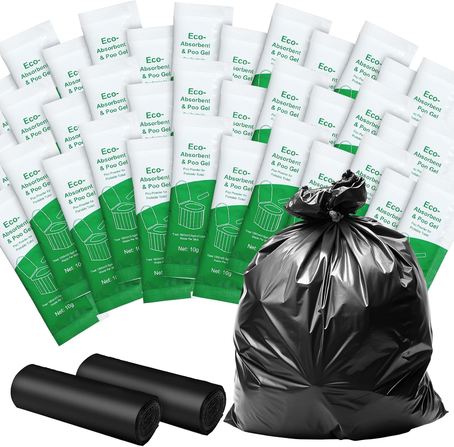 Amazon.com: Heigble Juego de 72 bolsas de inodoro portátiles para ...