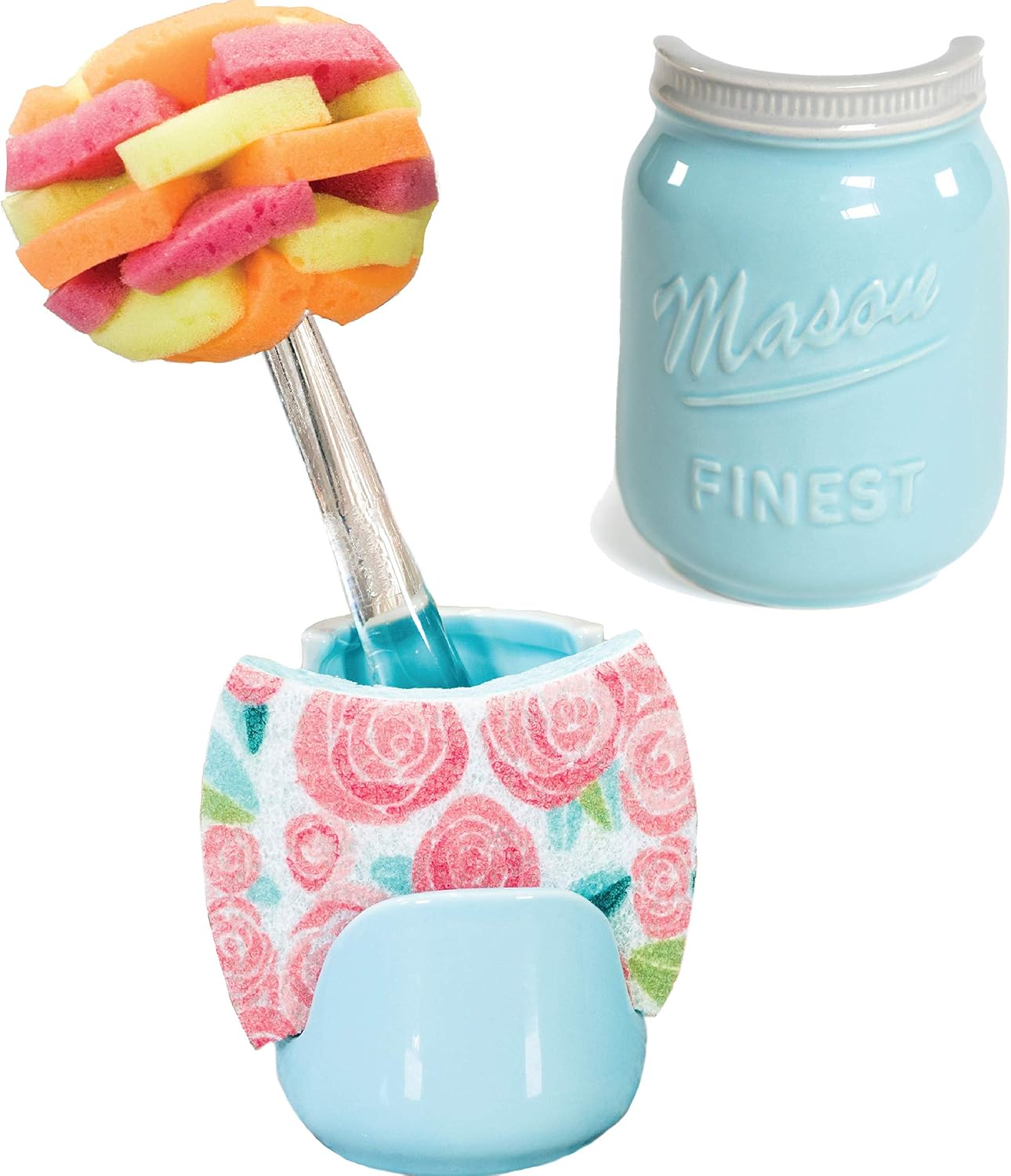 Amazon.com: Mason Sponge Holder for Kitchen Sink - Rustic Farmhouse ...