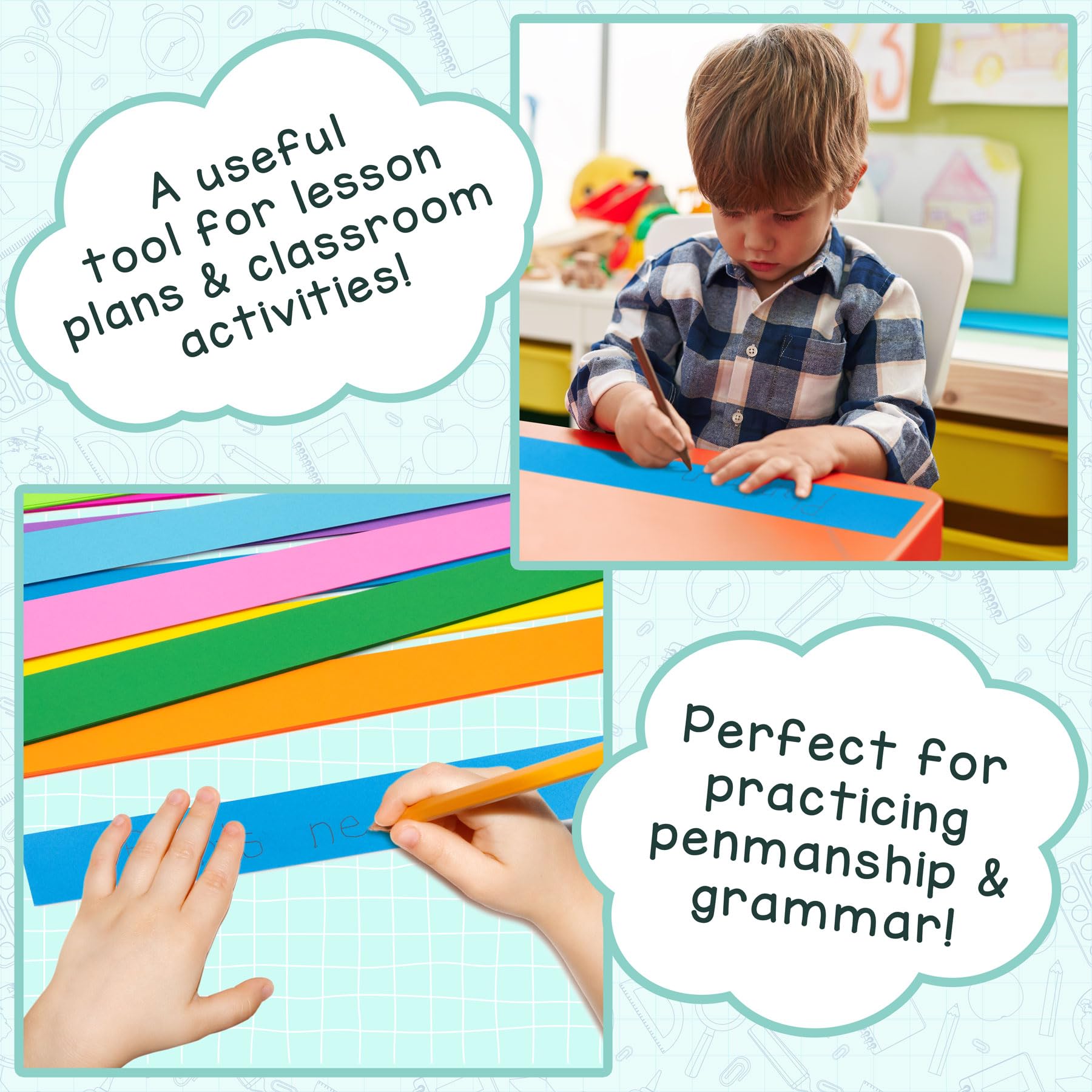 Snapklik.com : Hygloss Unruled Sentence Strips For Teachers - 1.5" X 23 ...