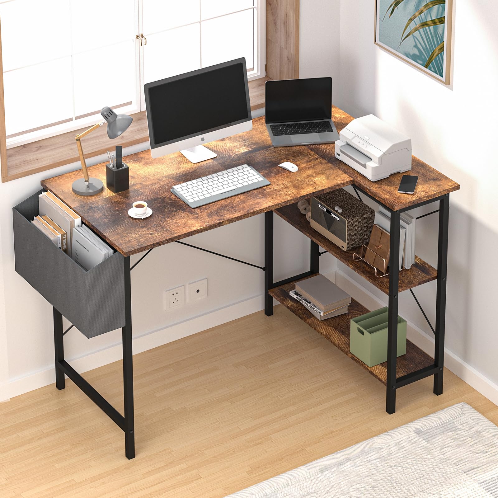 Corner Desk, L Shape Computer Desk, Office Table With, 51% OFF