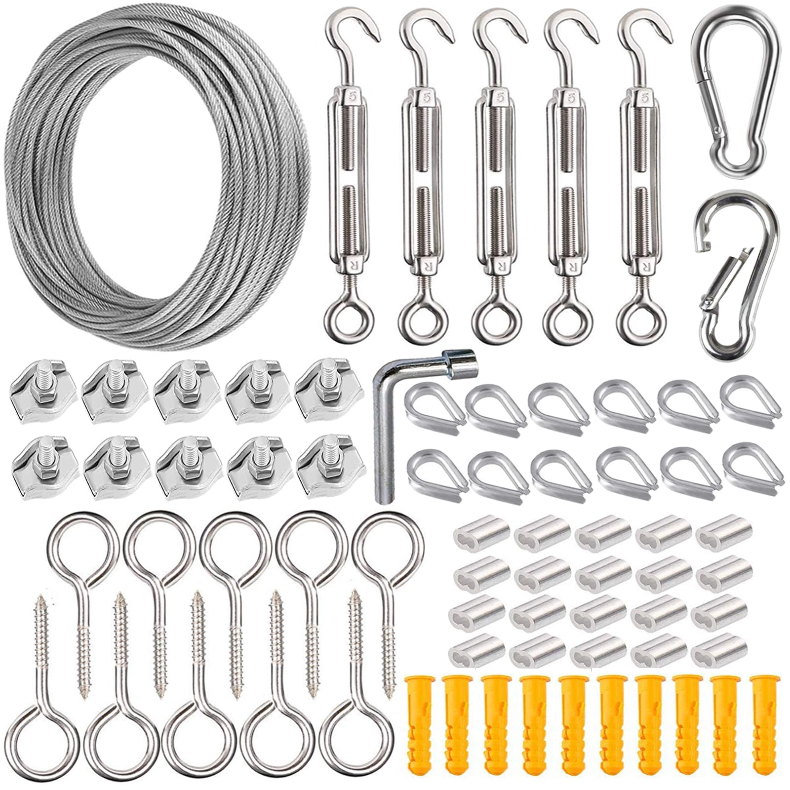 Clothes Line Wire AHANDMAKER 304 Stainless Steel Cable - 394FT Coated ...