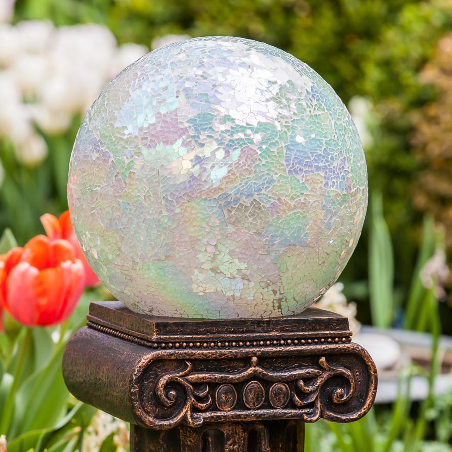 Amazon.com : Glass Gazing Ball 10 inch Mosaic Gazing Ball Colorful ...