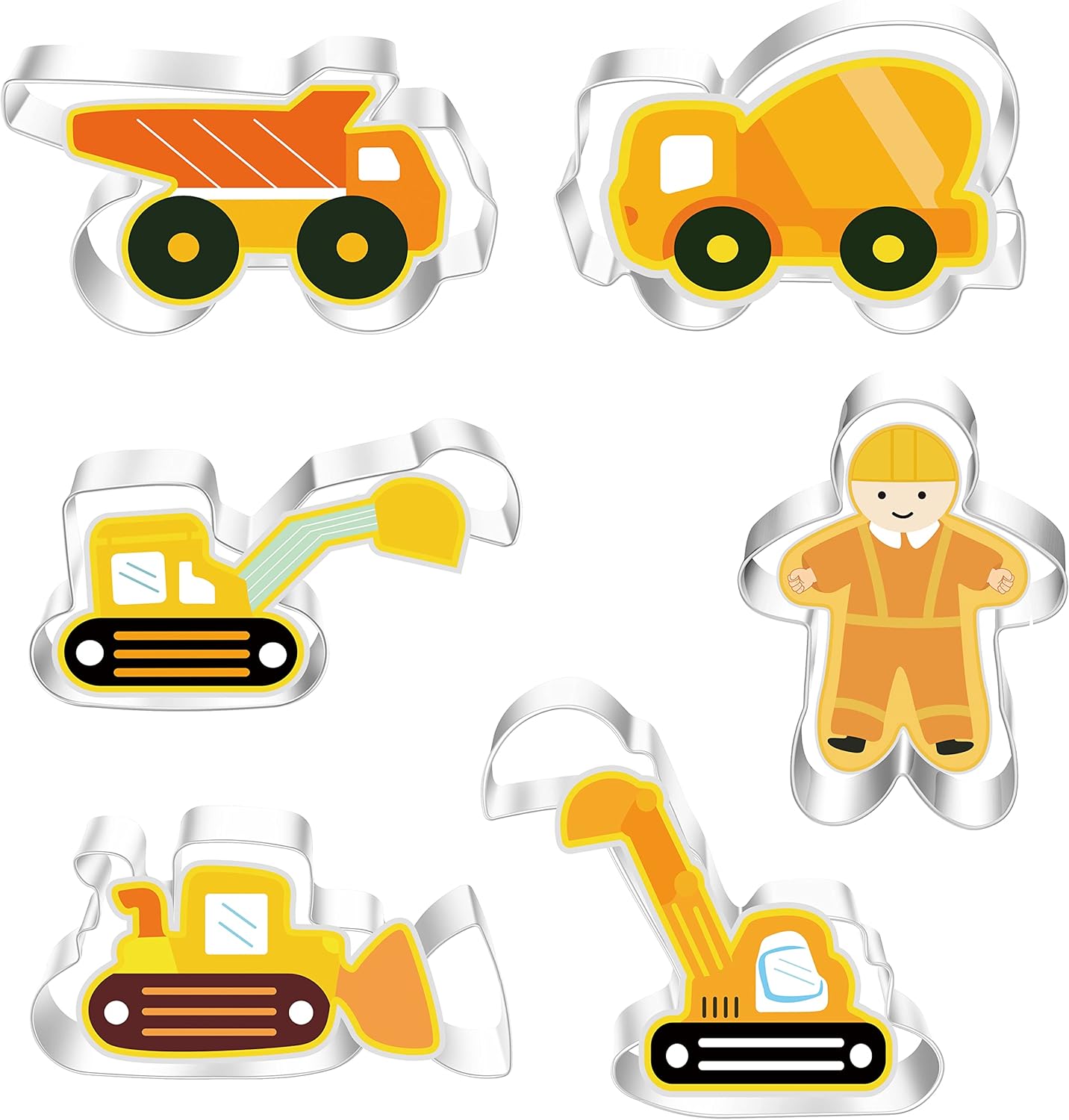 Amazon.com: MrCookie 6pcs Truck&Excavator Cookie Cutters Set, Stainless ...