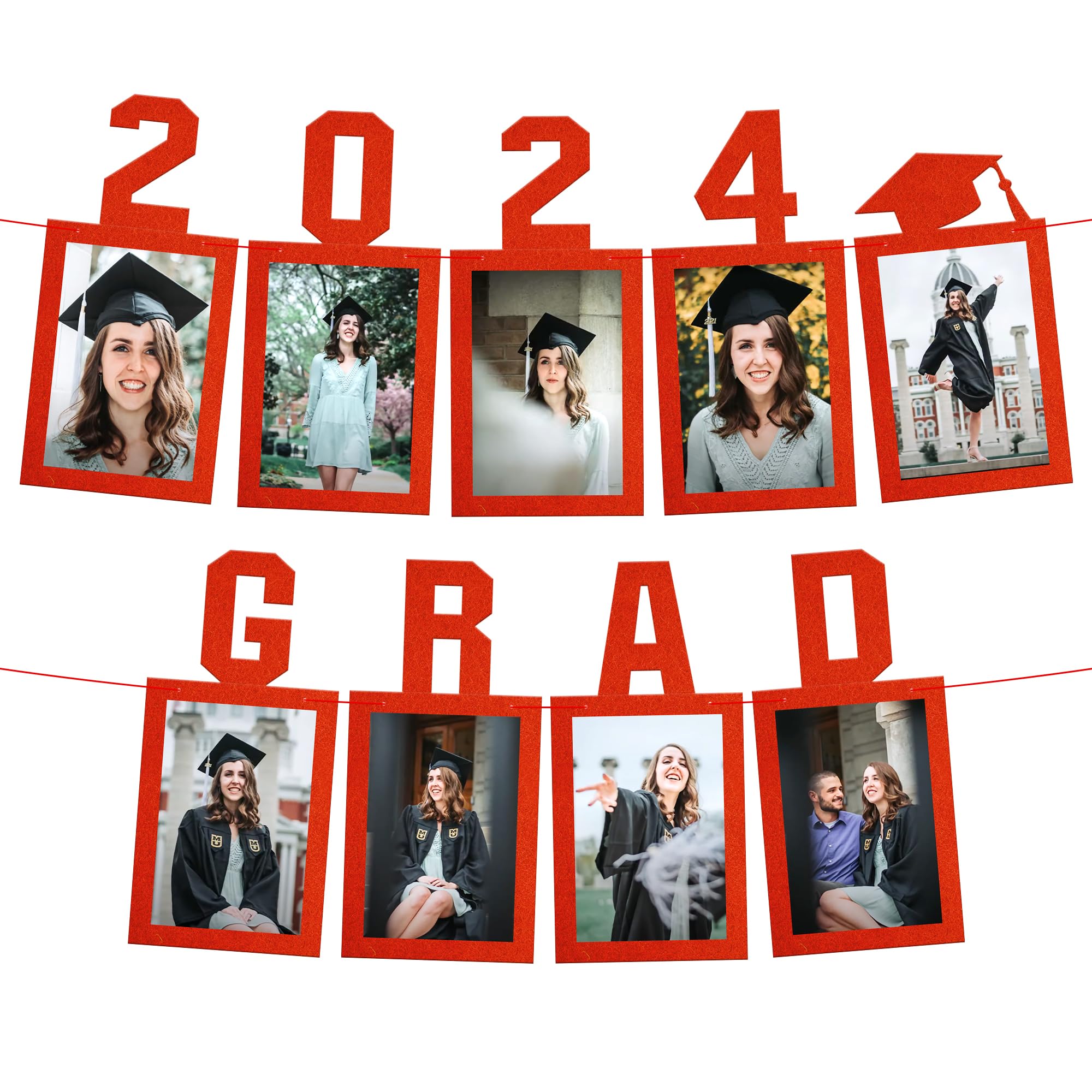 Buy KatchOn, Red Graduation Photo Banner 2024 - Large, 10 Feet | Felt ...
