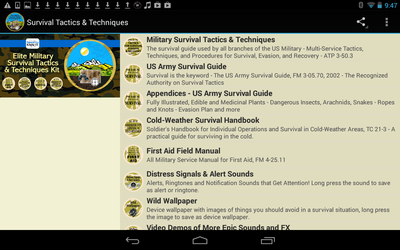 Military Survival Tactics & Techniques Kit - App on Amazon Appstore