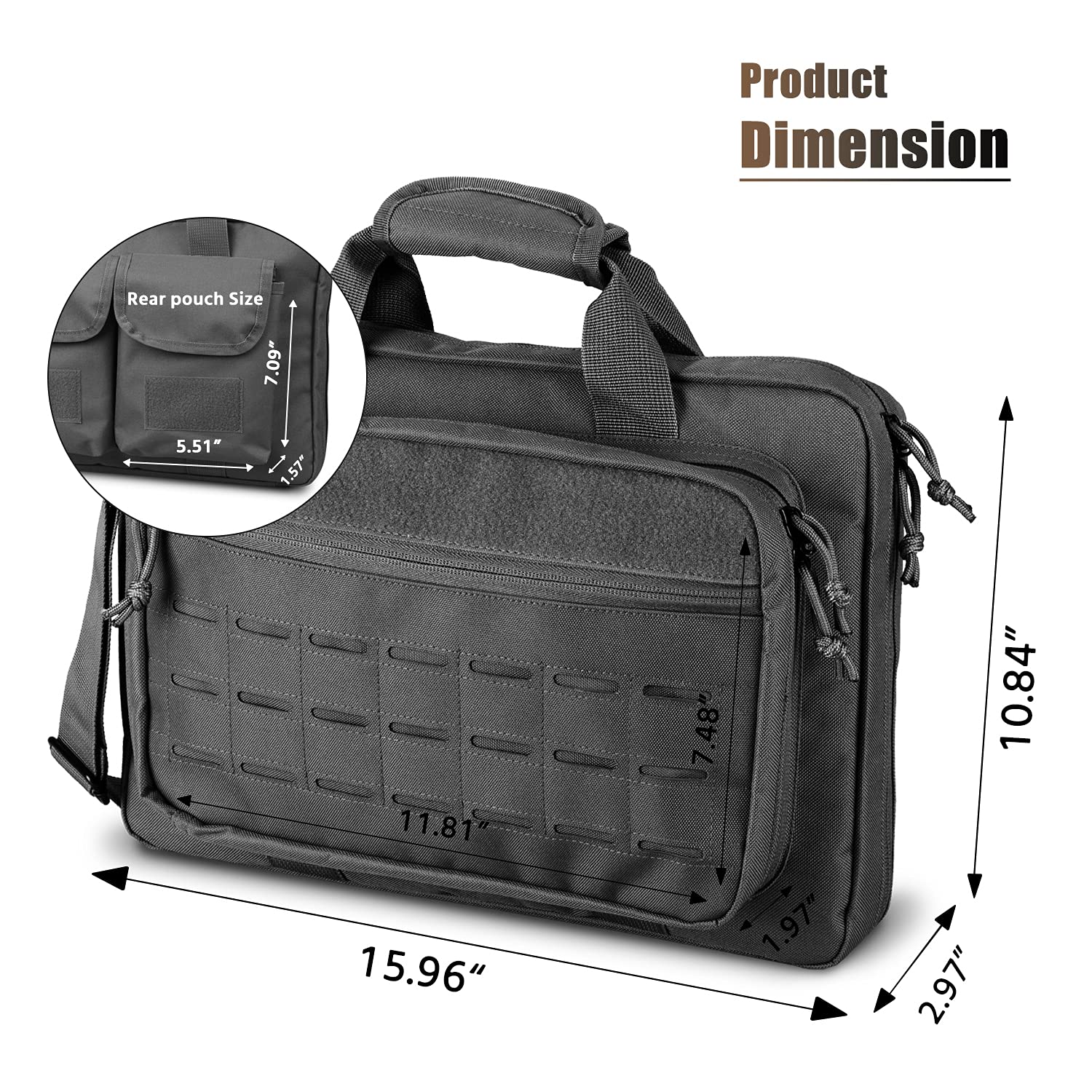 Wincent Tactical Double Scoped Handgun Firearm Case Discreet Pistol Bag ...