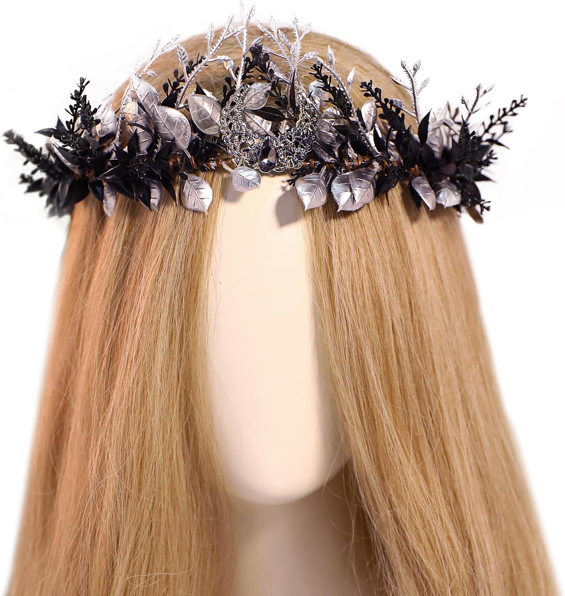 Amazon.com : MOSTORY Handmade Elf Flower Crown - Fairy Woodland ...