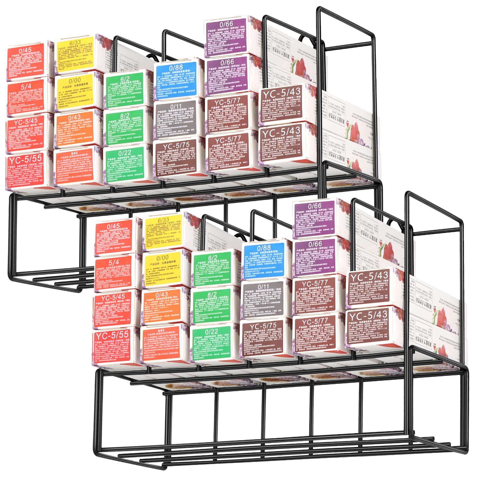 Amazon.com: Hair Color Organizer for Salon Storage Rack - 2 PCS Wall ...