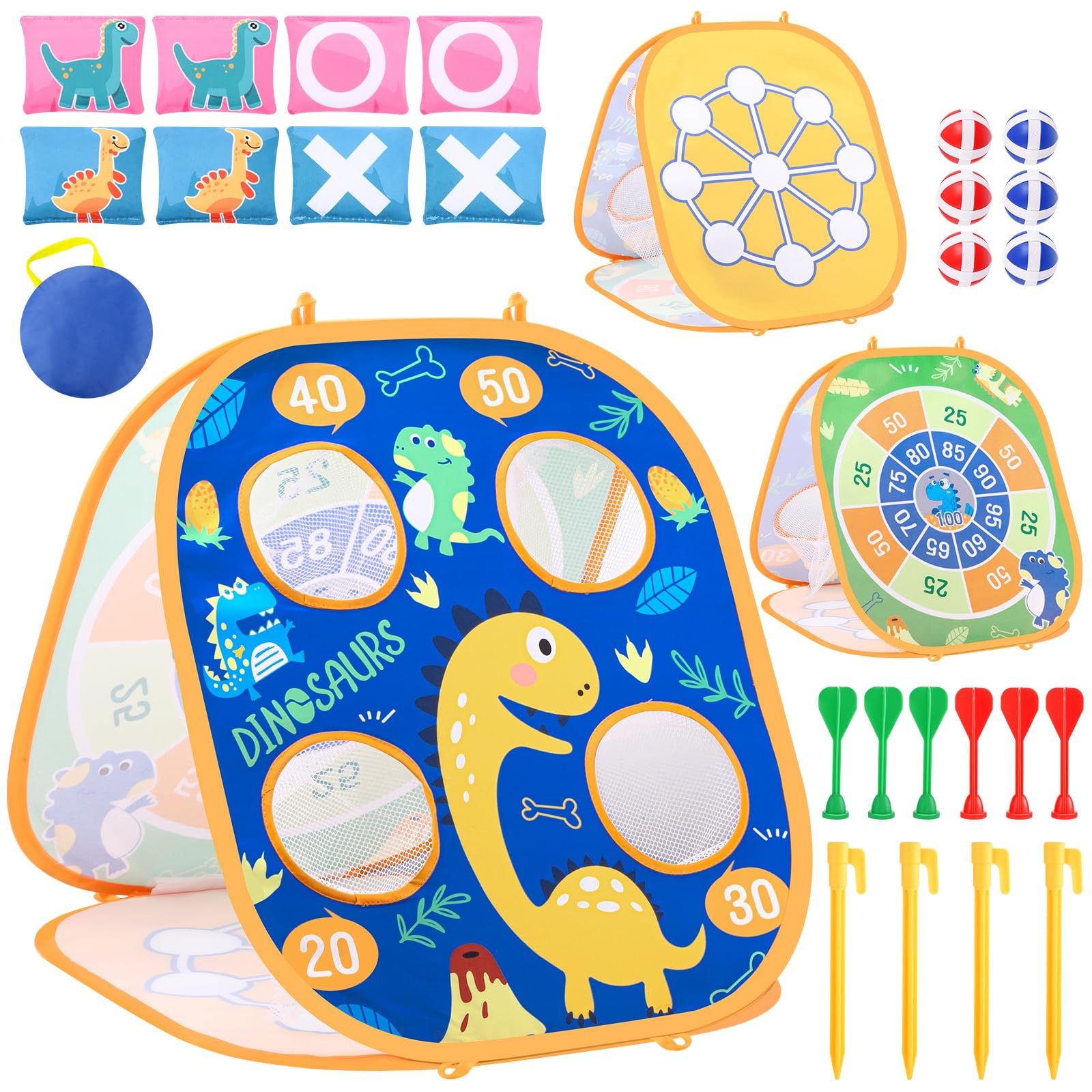 Amazon.com: Bean Bag Toss Game Set, 3 in 1 Foldable Bean Bag Toss Game ...