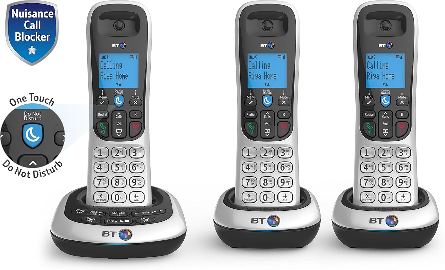 BT 2700 Nuisance Call Blocker Cordless Home Phone with Digital Answer Machine – Trio Handset ...