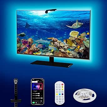 Amazon.com: bruwaa Smart TV LED Backlight with Camera, 6.56ft Bluetooth ...