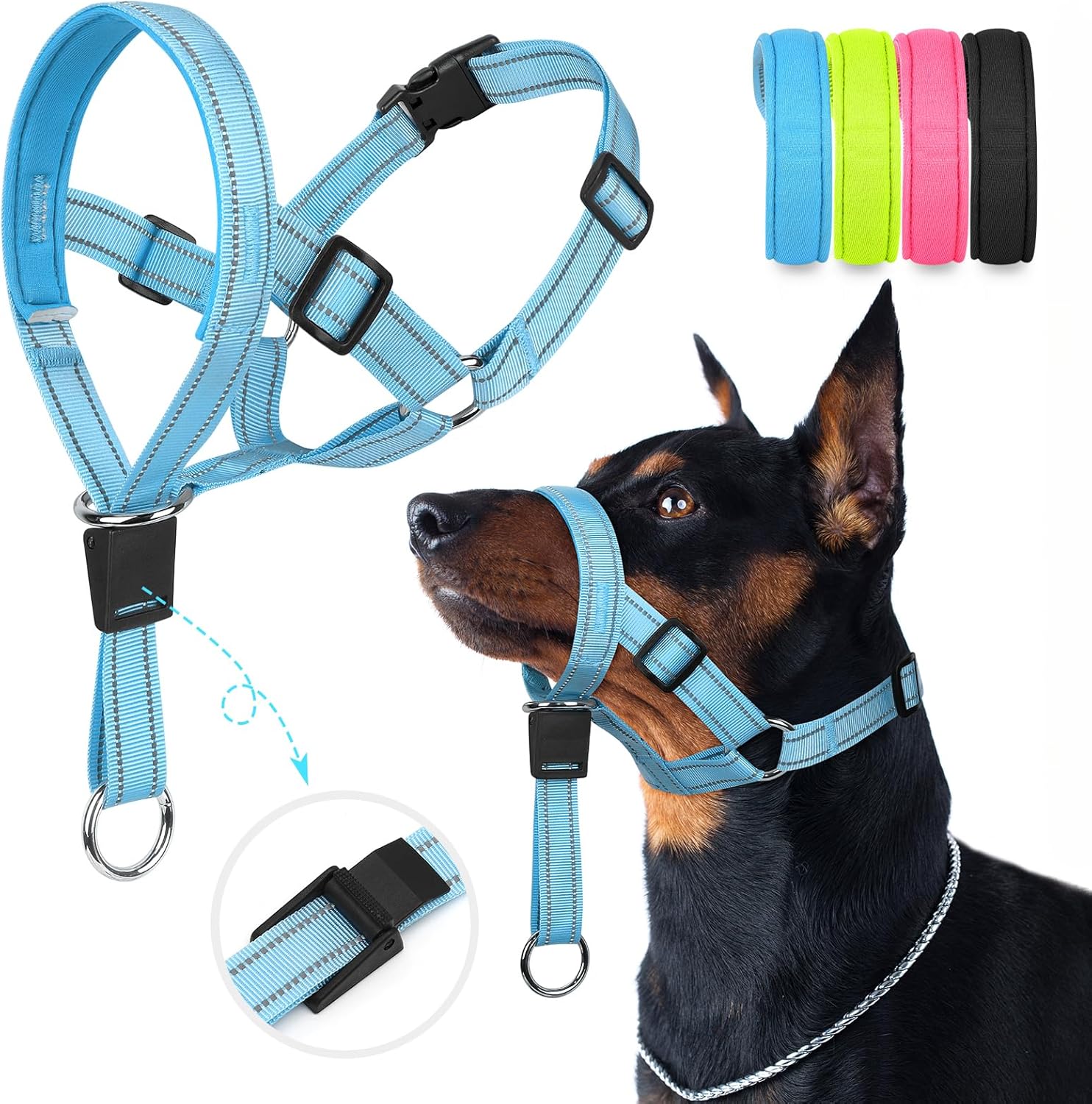 Amazon.com : Weesiber Soft Dog Head Collar - Adjustable Dog Head ...