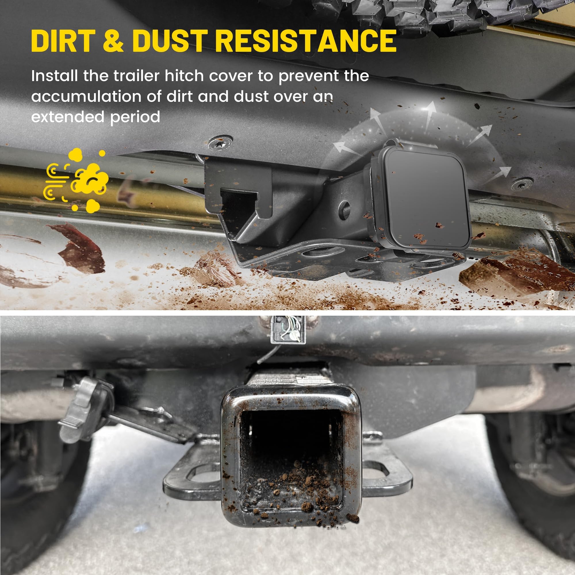 Snapklik.com : Hitch Cover, 2 Inch Trailer Tow Tube Plug For 2” Hitch ...