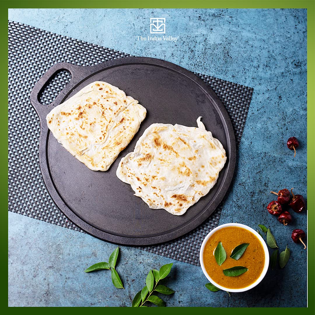 The Indus Valley Pre-Seasoned Super Smooth Cast Iron Tawa for Dosa/Roti ...