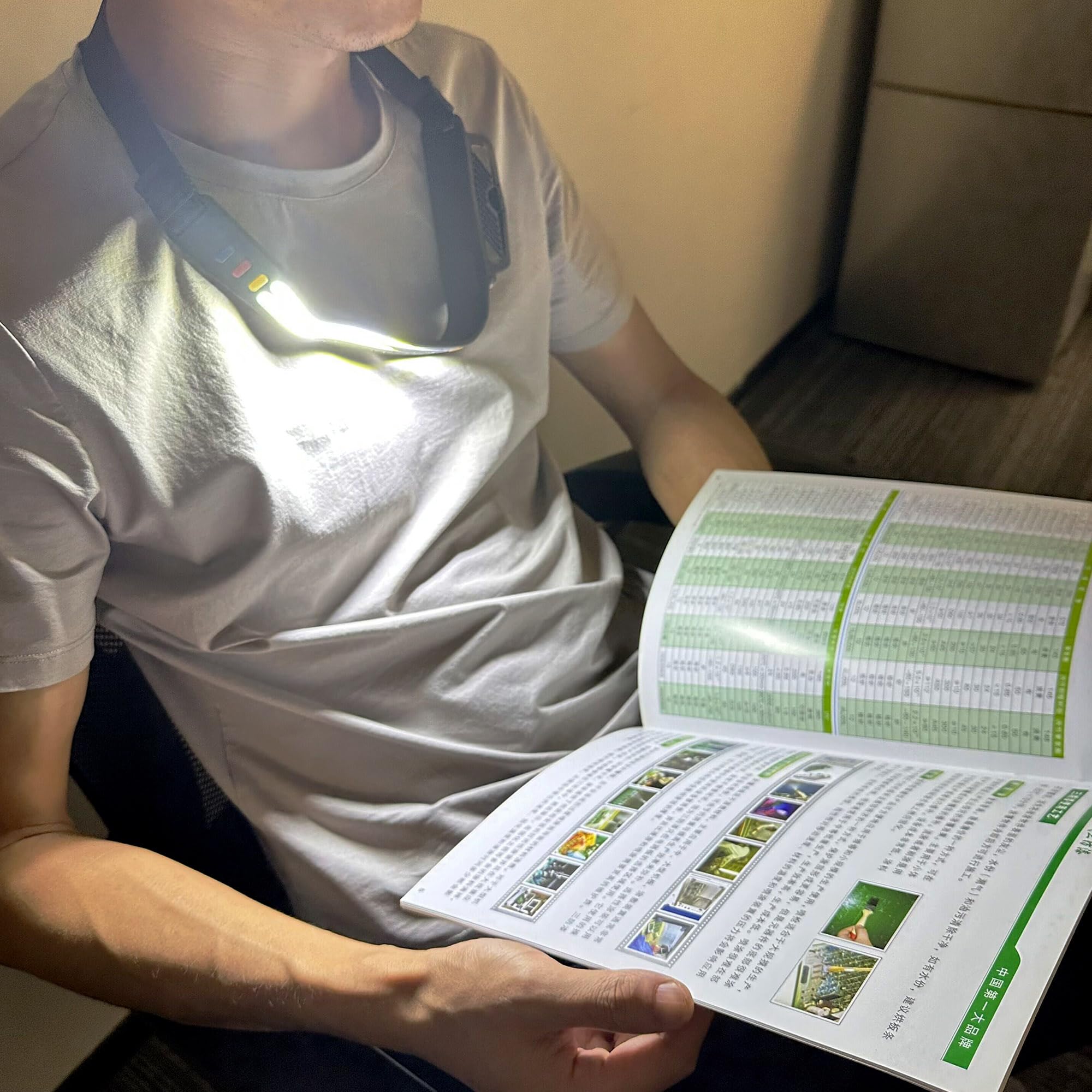 Book Light for Reading in Bed Neck Lights Hands Free Rechargeable ...