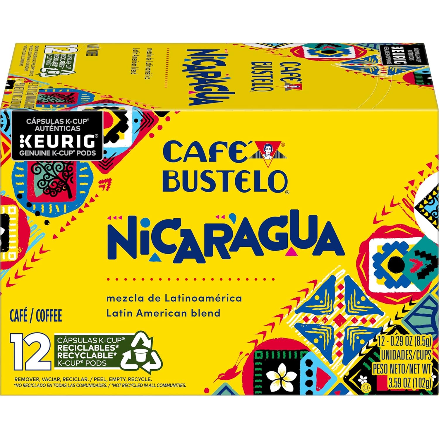 Amazon.com: Café Bustelo Nicaragua, Latin American Blend, 12 Keurig K ...