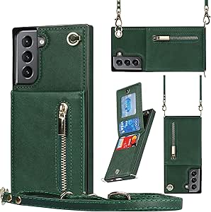 Jaorty Crossbody Wallet Case for Samsung Galaxy S21 5G Case with Card Holder,PU Leather Flip ...